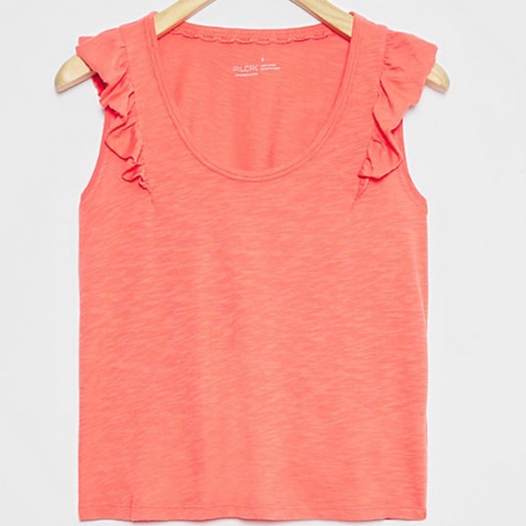 Anthropologie | Tops | Anthropologie Yelena Ruffled Tank By Pilcro This ...